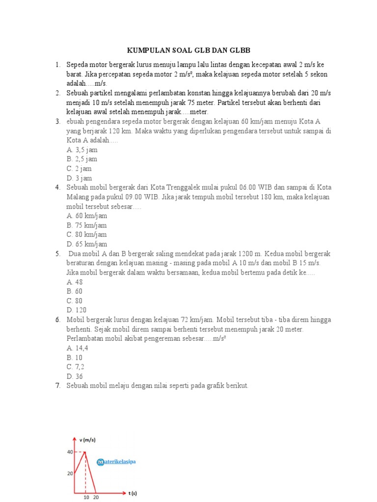 Kumpulan Soal GLB Dan GLBB | PDF