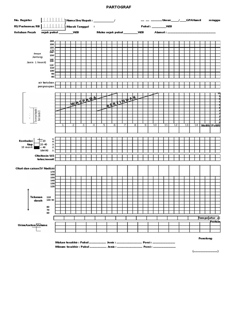 Panduan Lengkap Partograf Persalinan | PDF