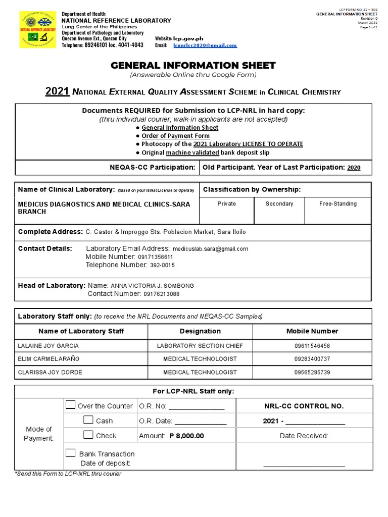 2021 NEQAS CC Registration Form | PDF | Payments | Banks