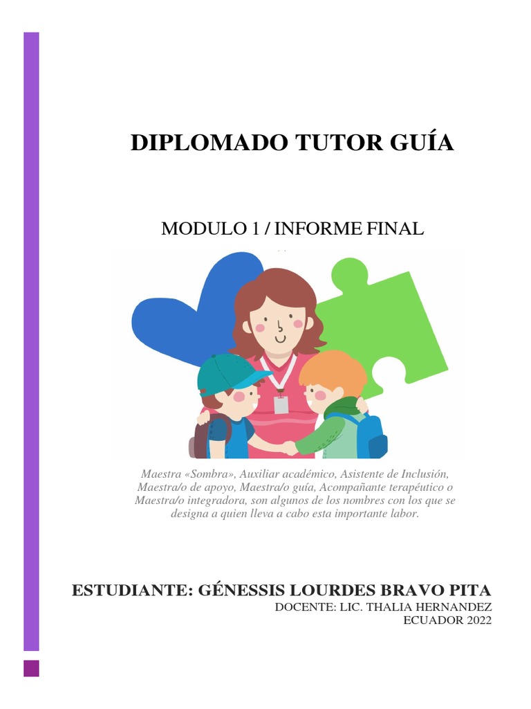 TUTOR SOMBRA | PDF | Espectro autista | Desorden hiperactivo y deficit ...