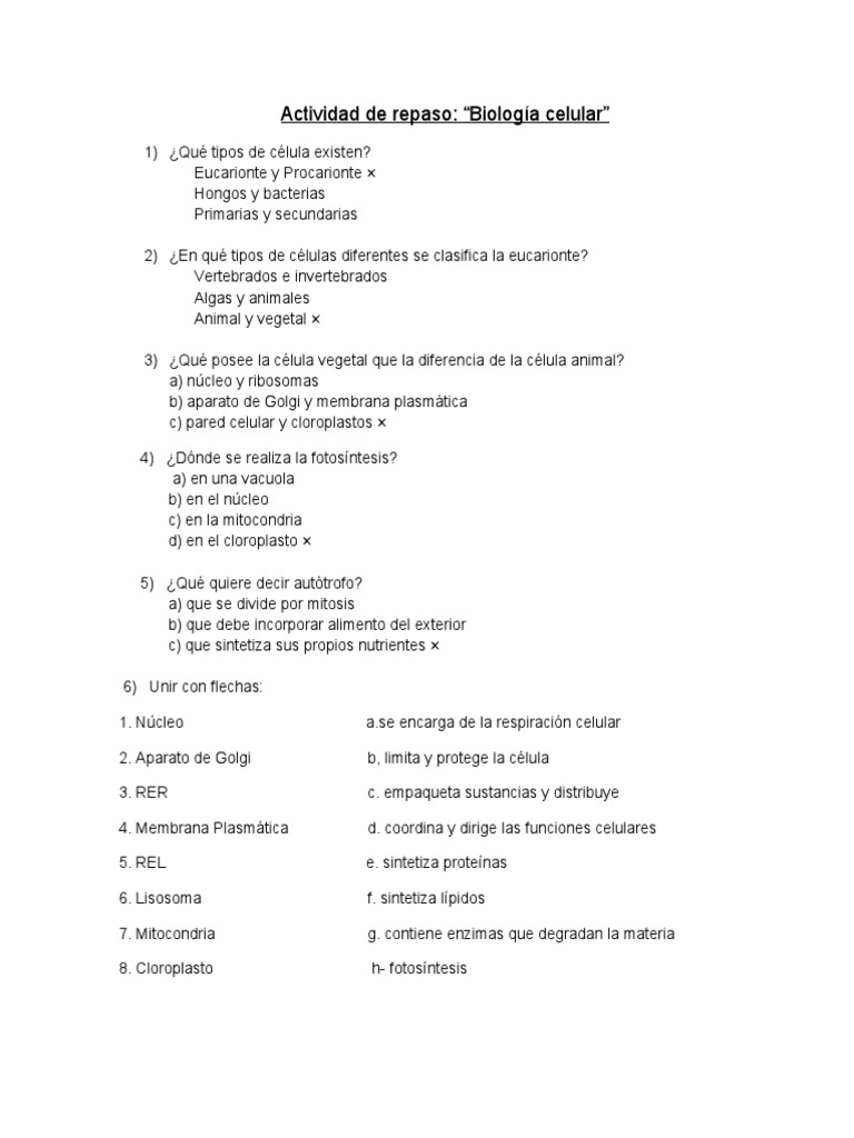Repaso sobre Biología Celular y Tipos de Células | PDF