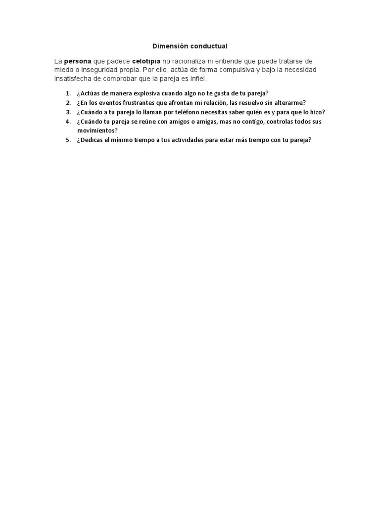 Dimensión Conductual | PDF