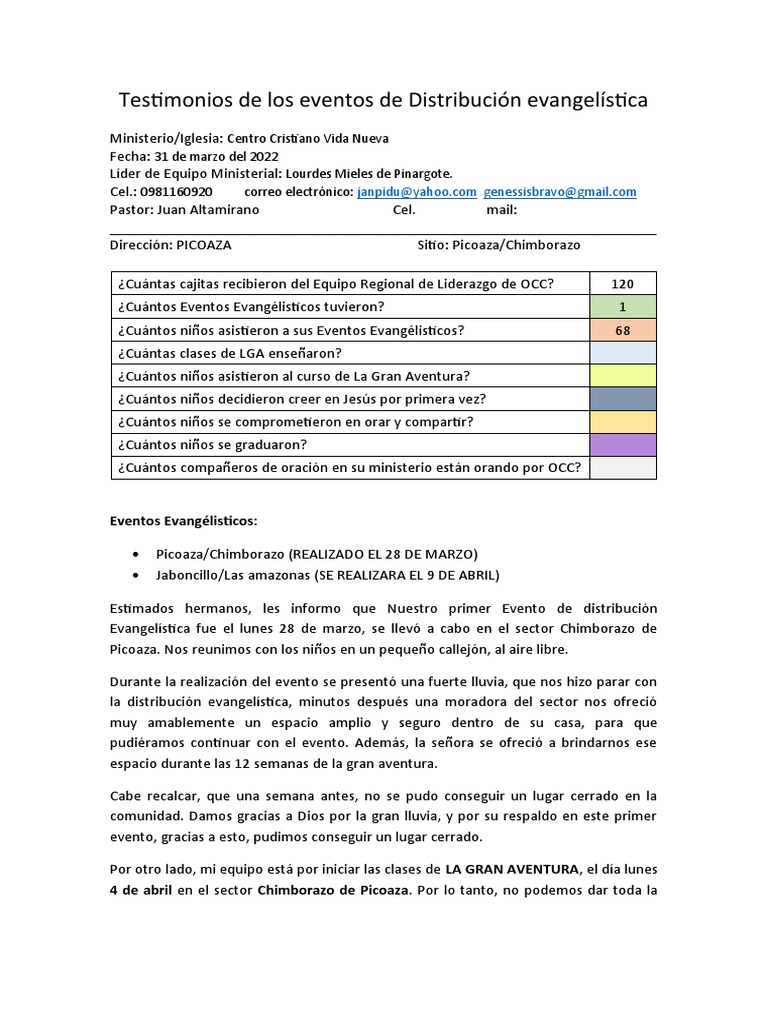 Informe de Evento de Distribución | PDF