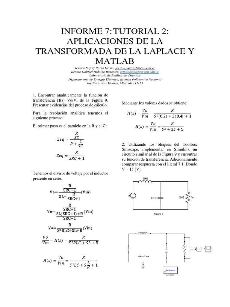 Lab Análisis Circuitos Eléctricos Informe 7 | PDF | Informática | Electricidad