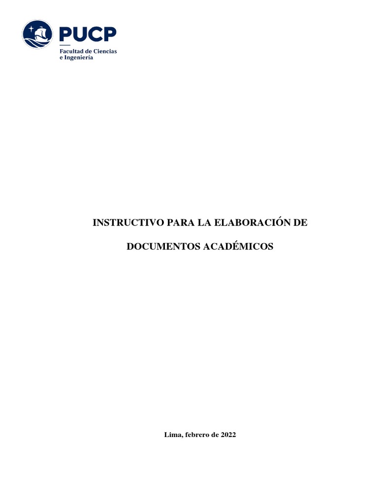 Instructivo para La Elaboracion de Documentos Academicos 01022022 | PDF | Bibliografía | Caso de ...