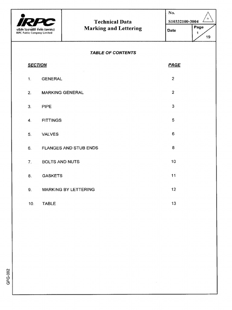 S10332100-3004 Technical Data Marking and Lettering | PDF
