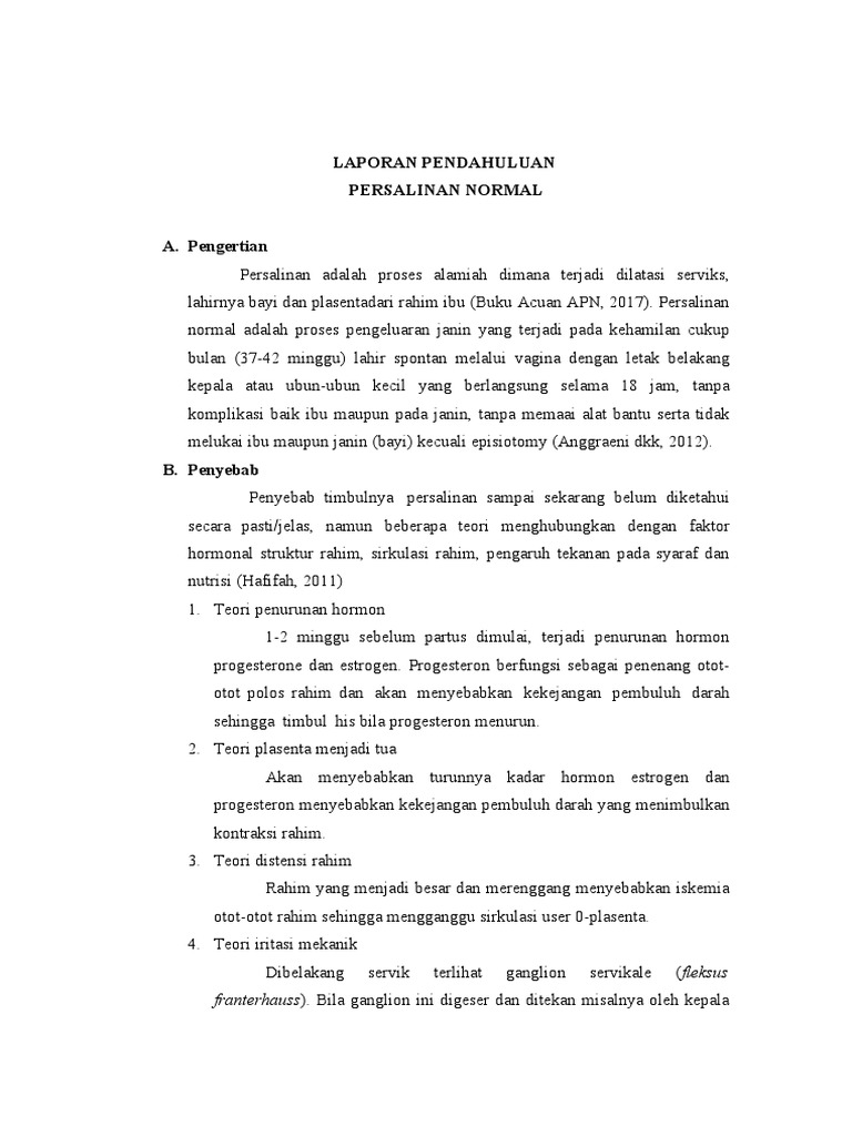 Panduan Persalinan Normal dan Penatalaksanaannya | PDF