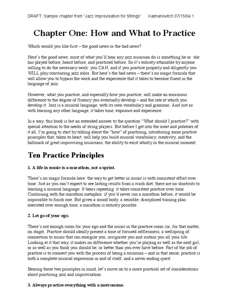 Practice How and What To Practice | PDF | Jazz | Tempo