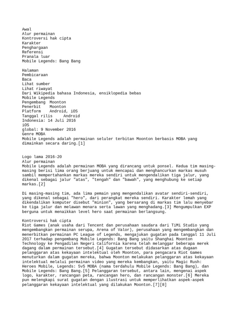 Mobile Legends: Game MOBA Populer | PDF | Game & Aktivitas