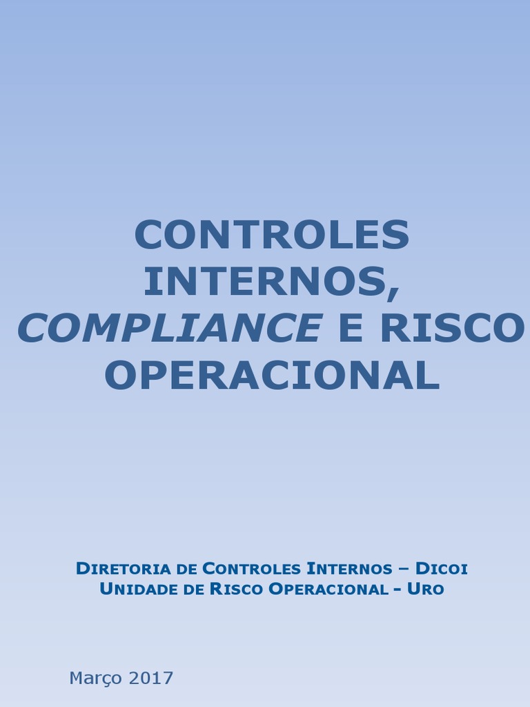 Apostila - Controles Internos e Risco Operacional | PDF | Risco ...