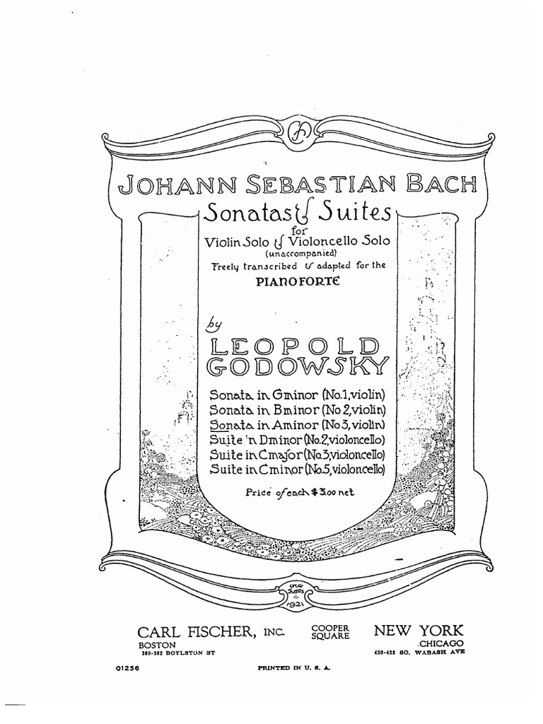 Bach-Godowsky BWV-1001 Sonata No.1 For Violin | PDF