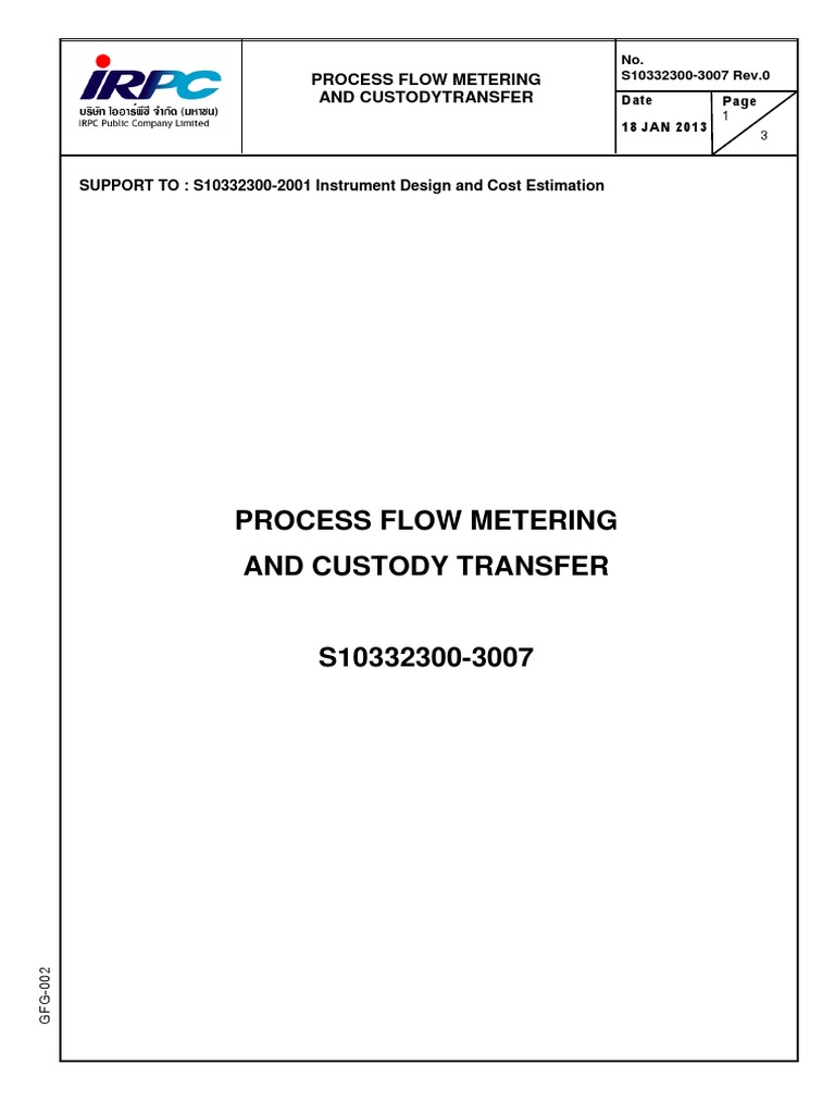 s10332300-3007 - 0 Process Flow Metering | PDF | Flow Measurement | Gases