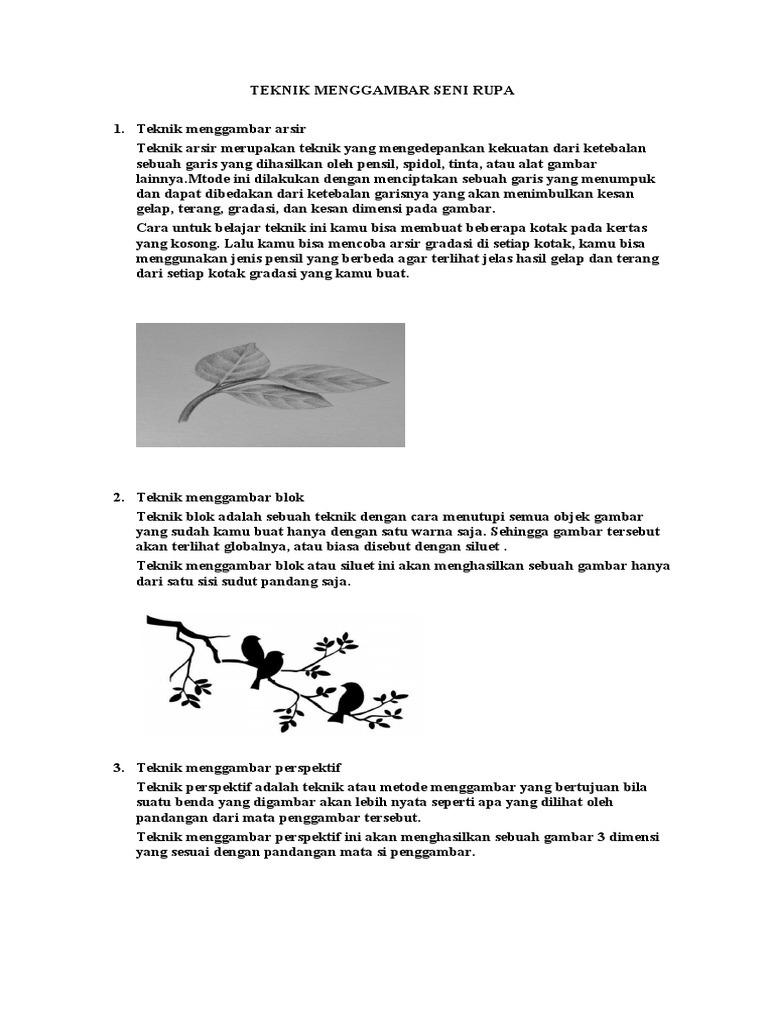 Kelompok 1 Teknik Menggambar Seni Rupa | PDF