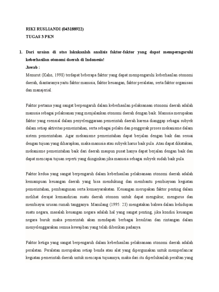 Tugas 3 PKN - RIKI R | PDF | Karier & Perkembangan