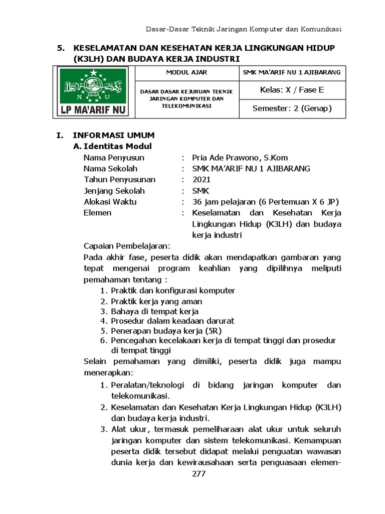 Keselamatan Dan Kesehatan Kerja Lingkungan Hidup (K3Lh) Dan Budaya ...