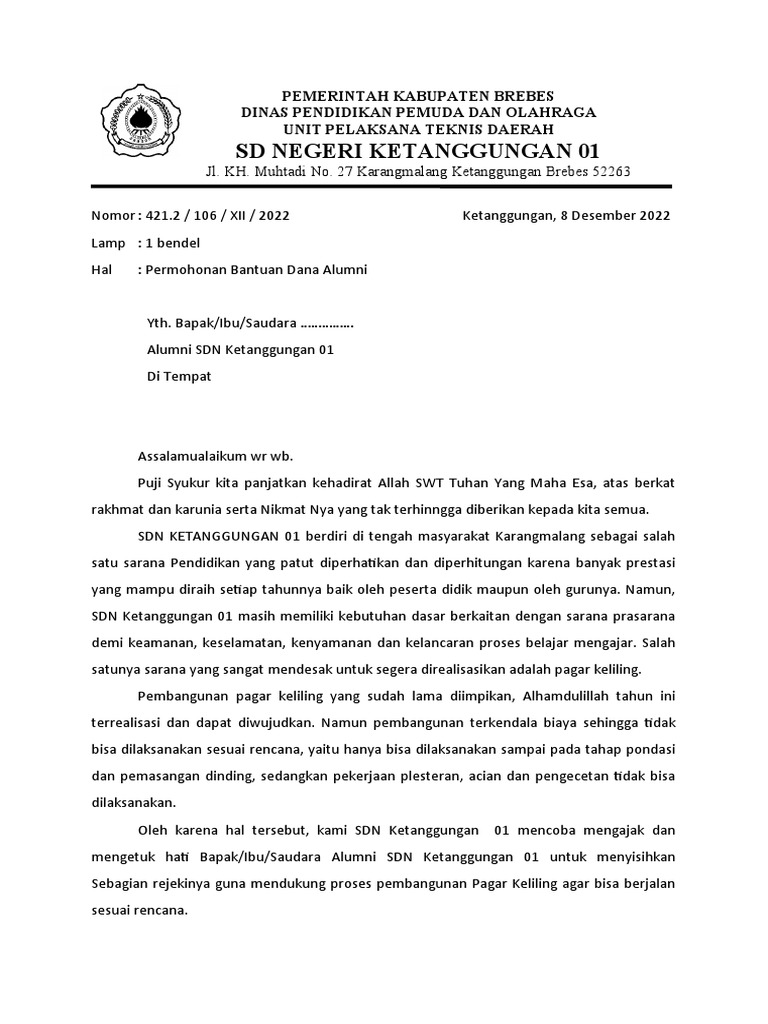 Surat Permohonan Pagar Keliling | PDF