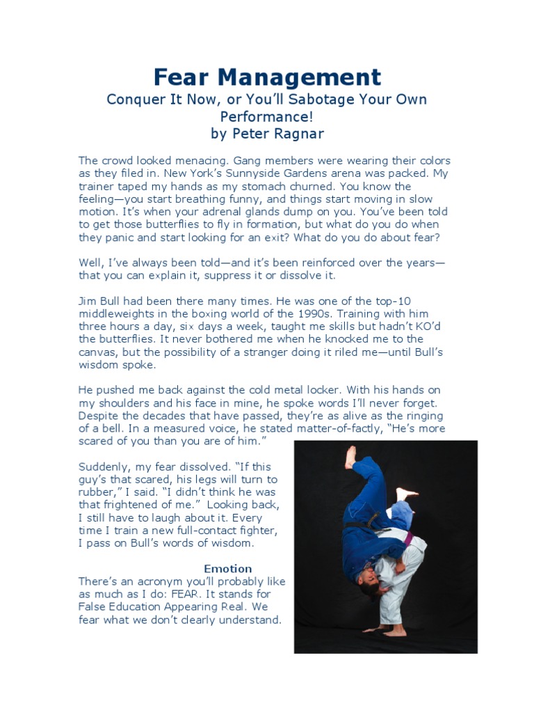 Fear Management | Download Free PDF | Grappling | Breathing