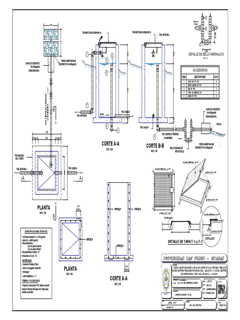 Tubería de rebose con detalles constructivos | PDF | Ingeniería ...