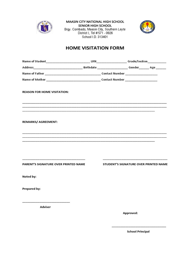 Home Visitation Form | PDF