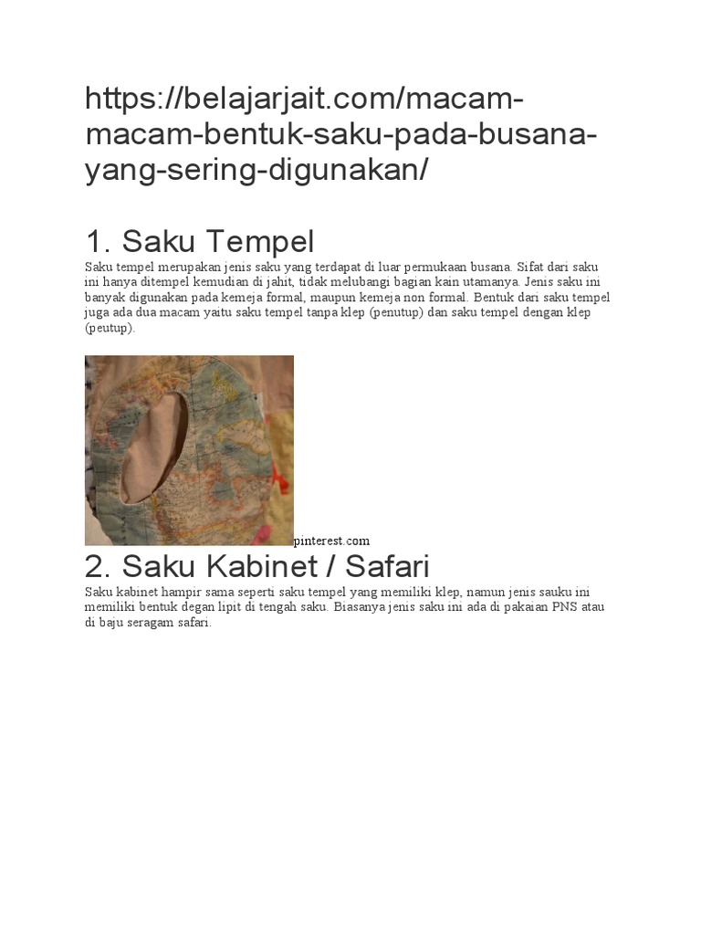 Macam Saku | PDF