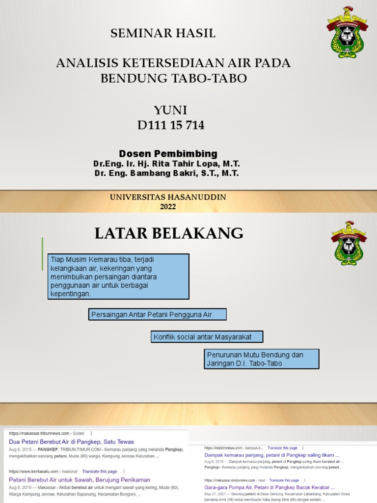 Analisis Ketersediaan Air Tabo-Tabo - Yuni (D111 15 714) | PDF