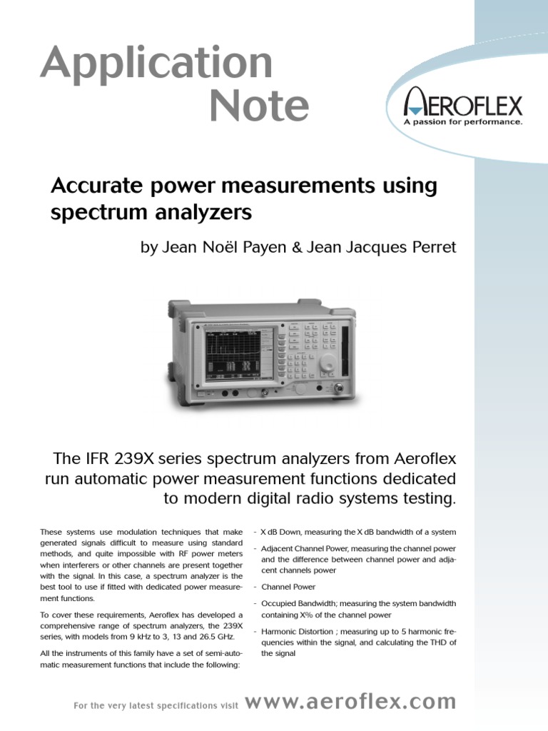 Accurate Power Measurements Using Spectrum Analyzers | PDF | Bandwidth (Signal Processing ...