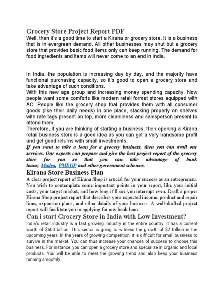 Grocery Store Project Report Overview | PDF | Retail | Grocery Store