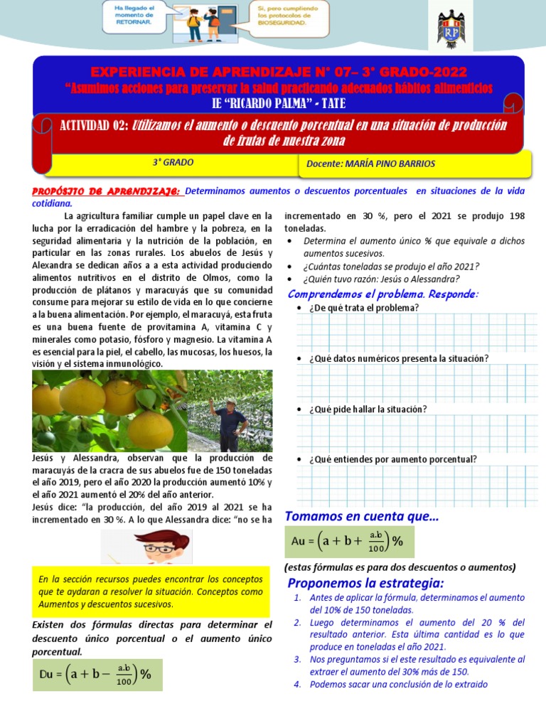 3°ficha Mat. Exp. Vii-Actividad 2 | PDF | Nutrición | Dieta y nutrición
