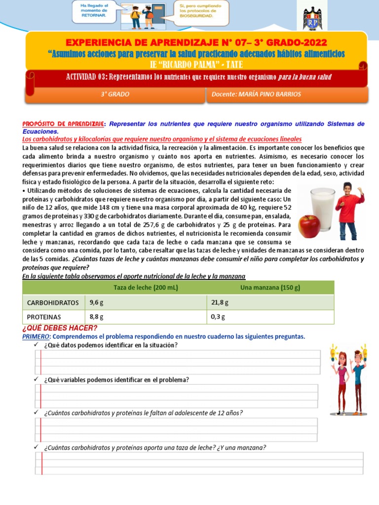 3°ficha Mat. Exp Vii - Actividad 3 | Descargar gratis PDF | Ecuaciones | Sistema de ecuaciones ...