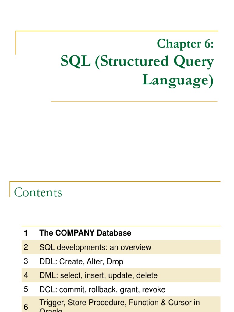 Chapter - 6 - SQL | Download Free PDF | Sql | Relational Model