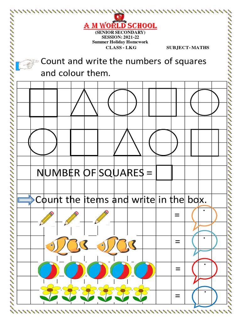 Maths LKG 1 Final | PDF