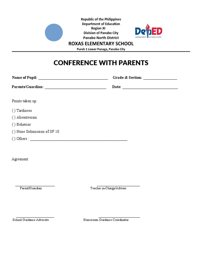 Conference With Parents | PDF