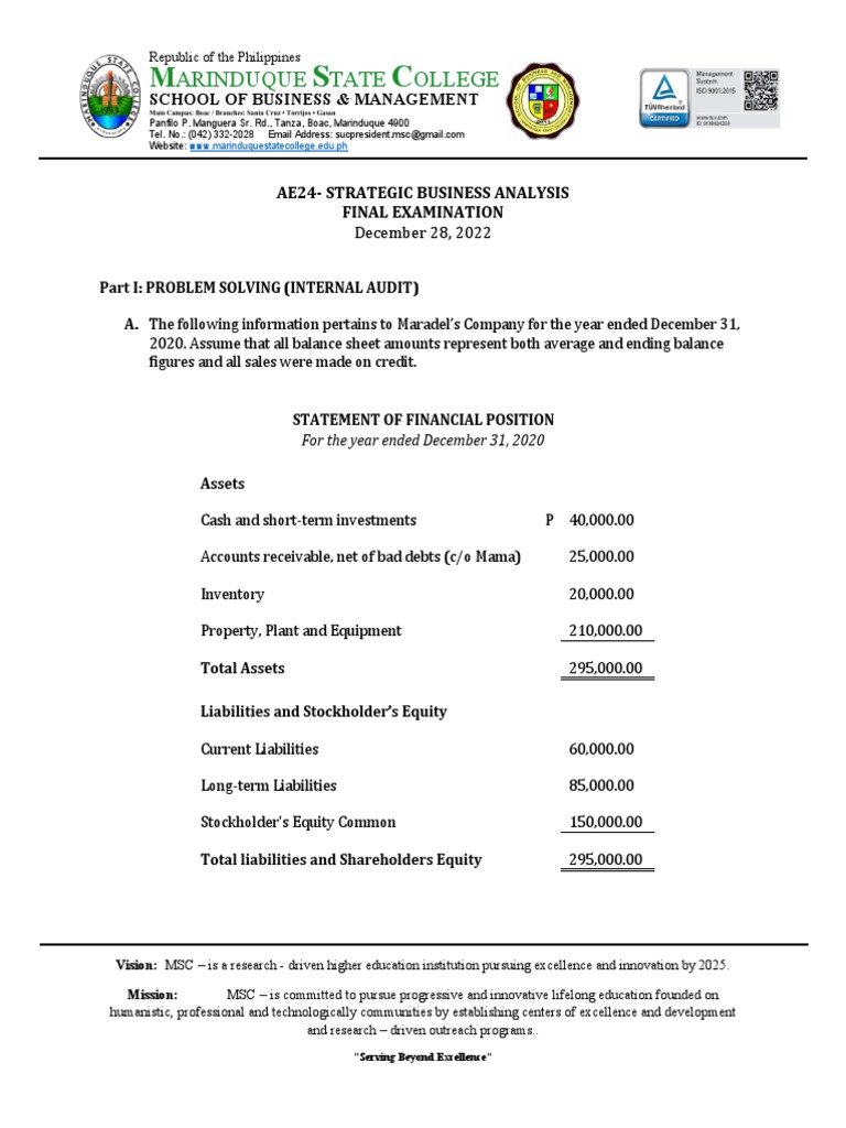 Strategic Business Analysis Finals | PDF | Corporate Social ...