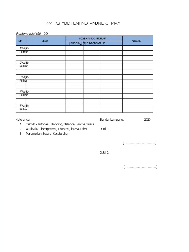 PDF Form Penilaian Vocal Group | PDF