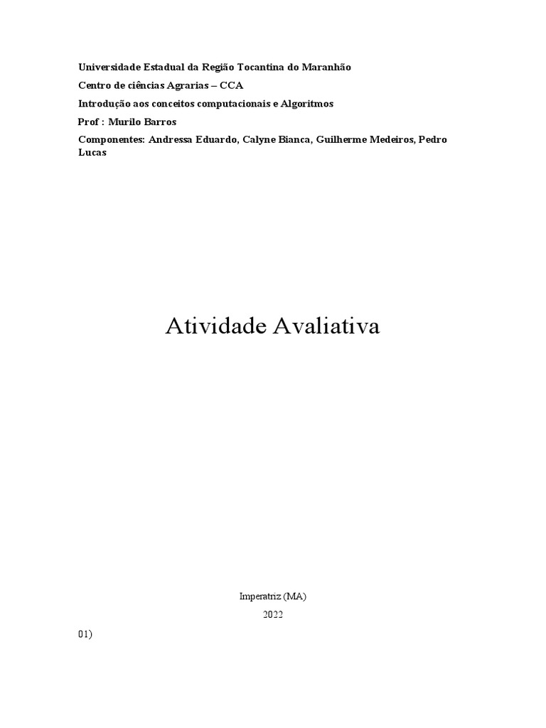Atividade Avaliativa Doc Python | PDF | Objetos matemáticos | Conceitos ... Atividade Avaliativa Doc Python | PDF | Objetos matemáticos | Conceitos ...