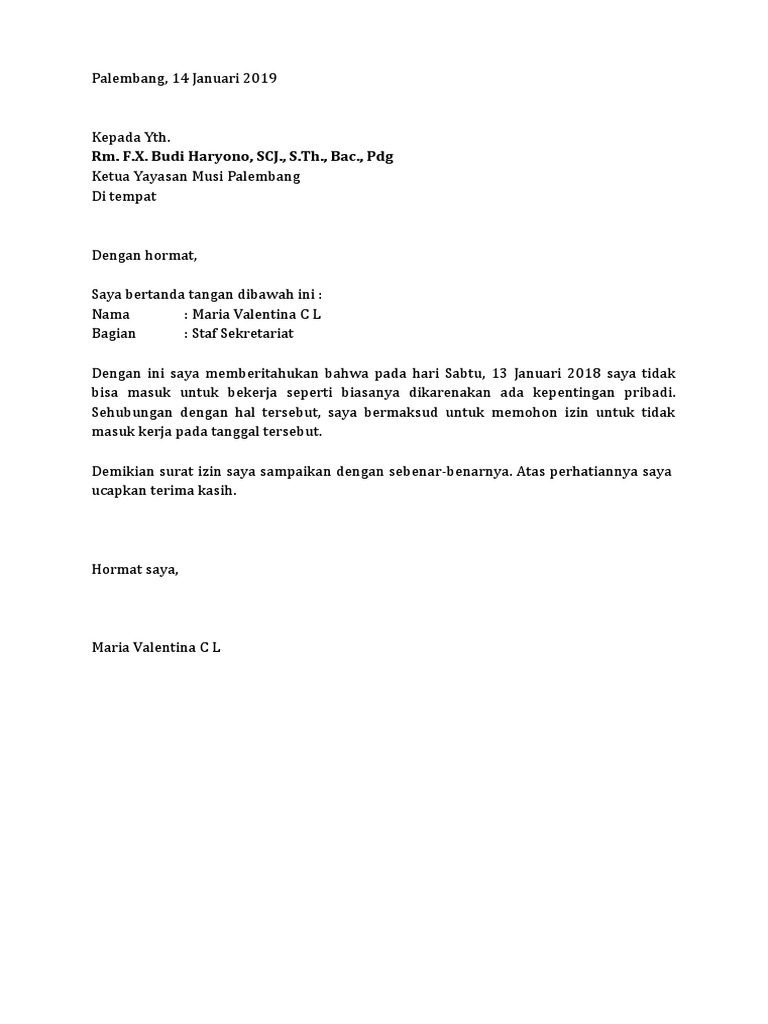 Surat Cuti | PDF