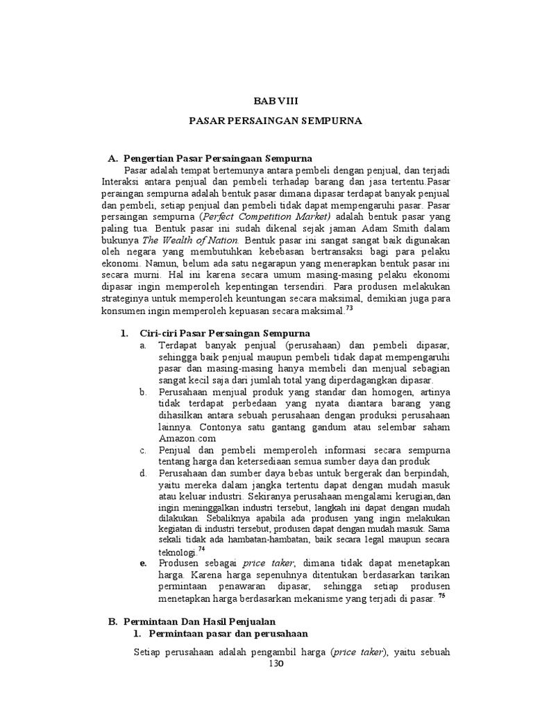 Persaingan Sempurna | PDF