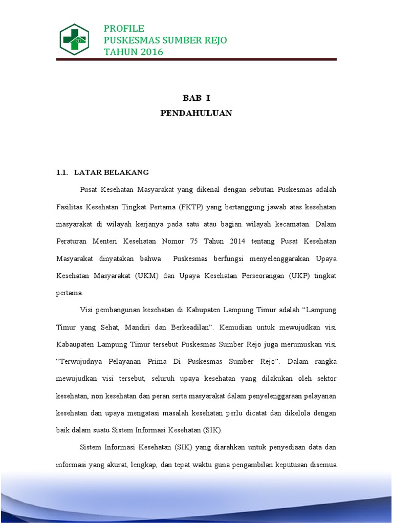 Isi Profil 2016 | PDF | Pengembangan Diri