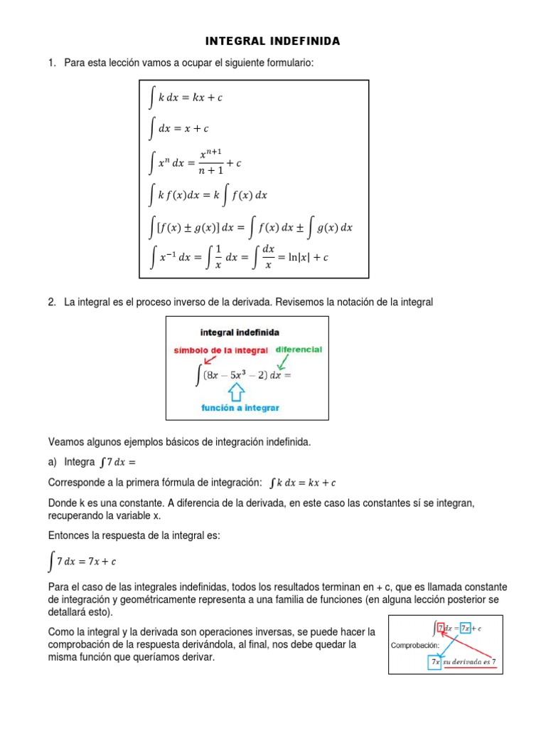 2 - Integral Indefinida | PDF | Integral | Derivado