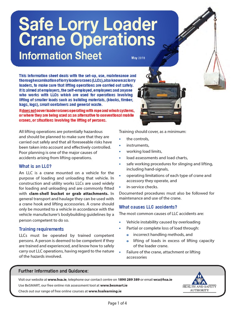 Safe Operations of Lorry Loader Cranes | PDF | Crane (Machine) | Truck