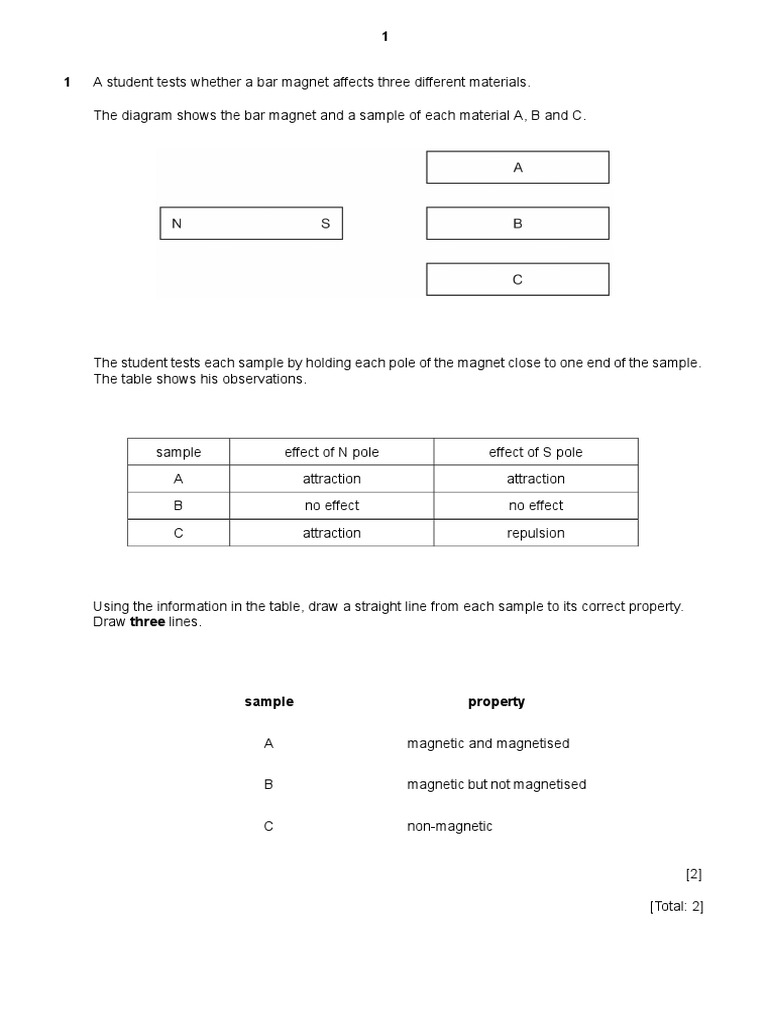 My Test | PDF | Magnetism | Magnet
