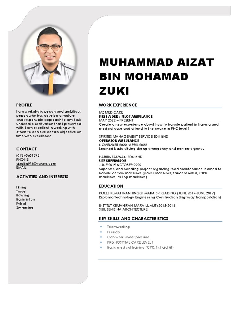 Muhammad Aizat Bin Mohamad Zuki Resume | PDF