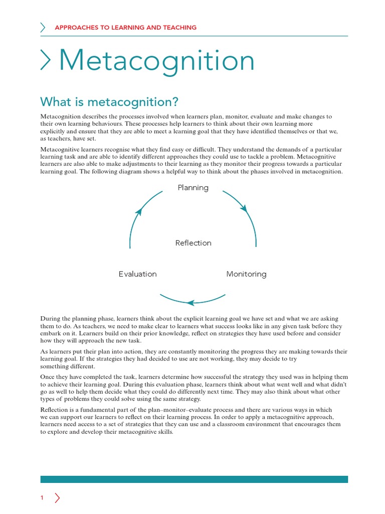 Metacognition | PDF | Metacognition | Learning