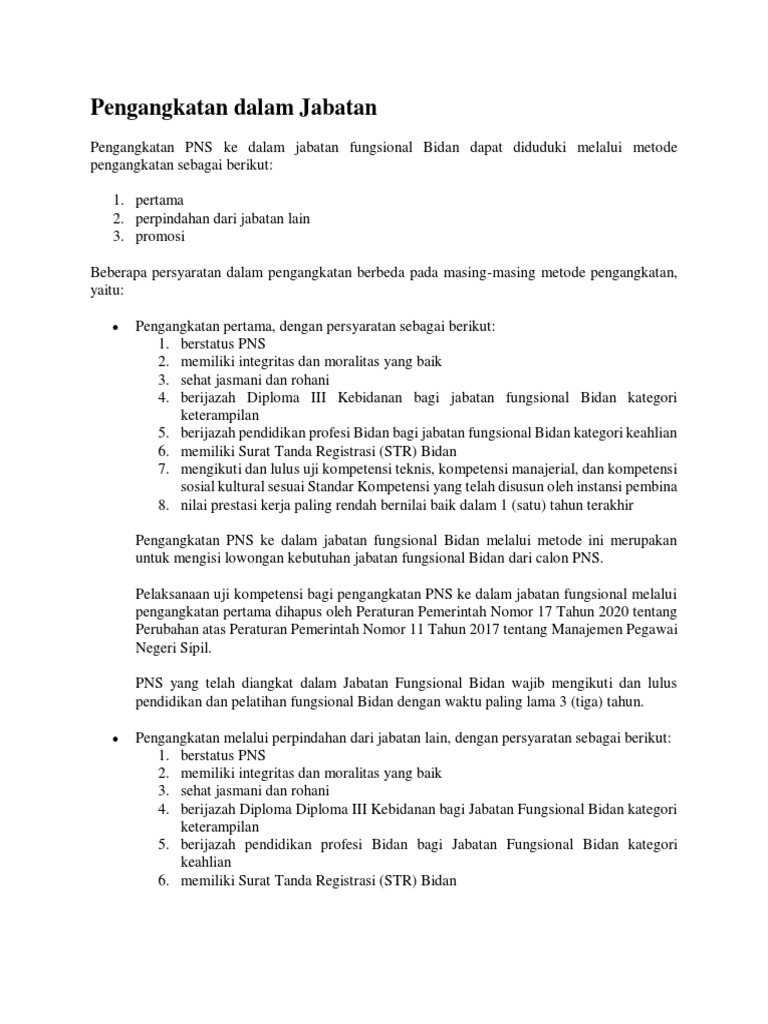 Pengangkatan Dalam Jabatan | PDF