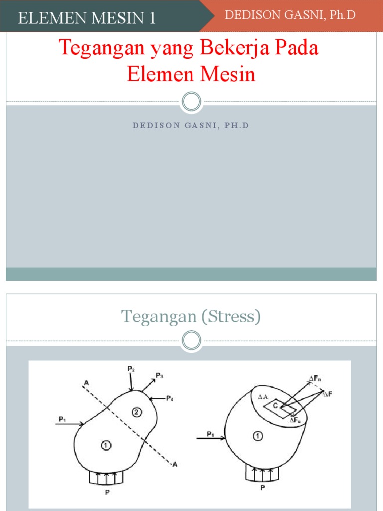 Tegangan Yang Bekerja Pada Elemen Mesin | PDF