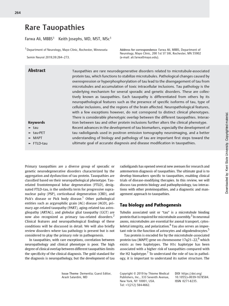 Rare Tauopathies | PDF | Cerebral Cortex | Neuroscience