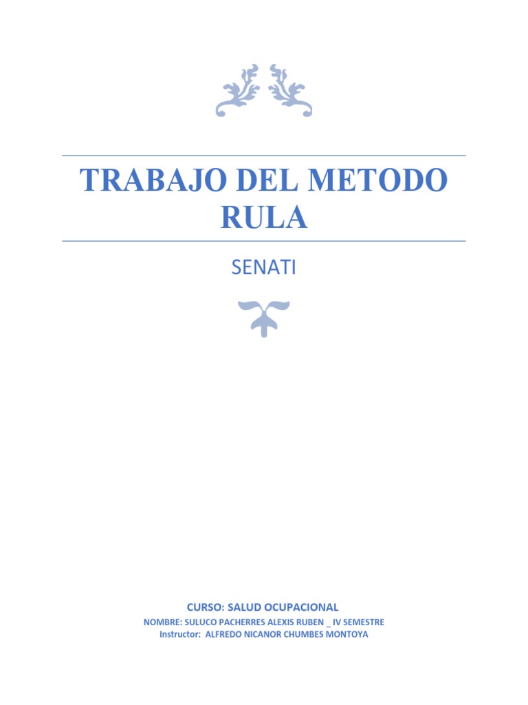 TRABAJO DEL METODO RULA Alexis | PDF