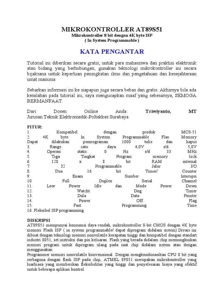 Mikrokontroller At89s51 | PDF