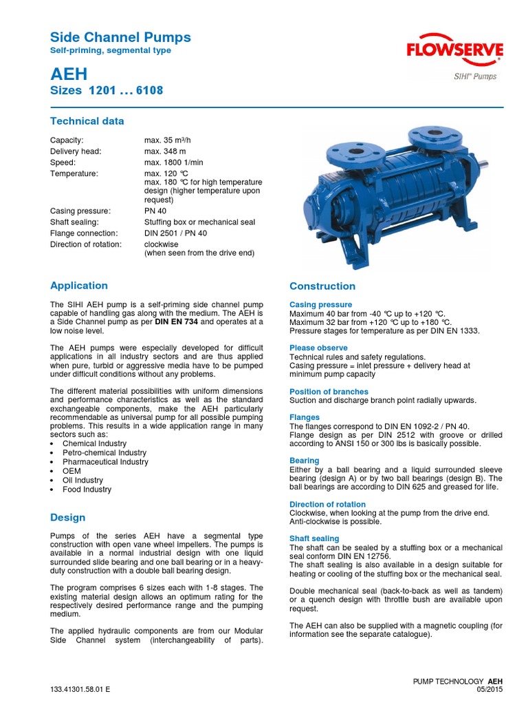 Sihi Aeh en | PDF | Pump | Bearing (Mechanical)
