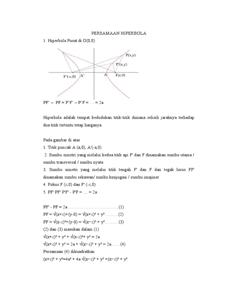 Materi Persamaan Hiperbola Pdf